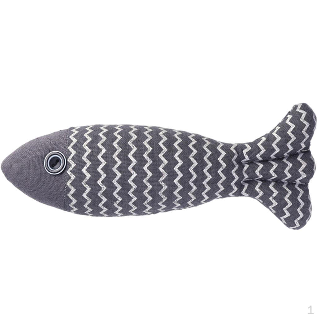 Cat Teaser Fish Throw Pillow Teeth Cleaning Toy Vivid for Indoor Dark ...