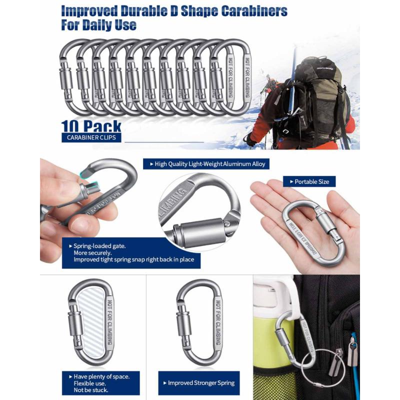 Satın alın Aluminum Carabiner D-Ring Keychain Clip Locking Strong and ...