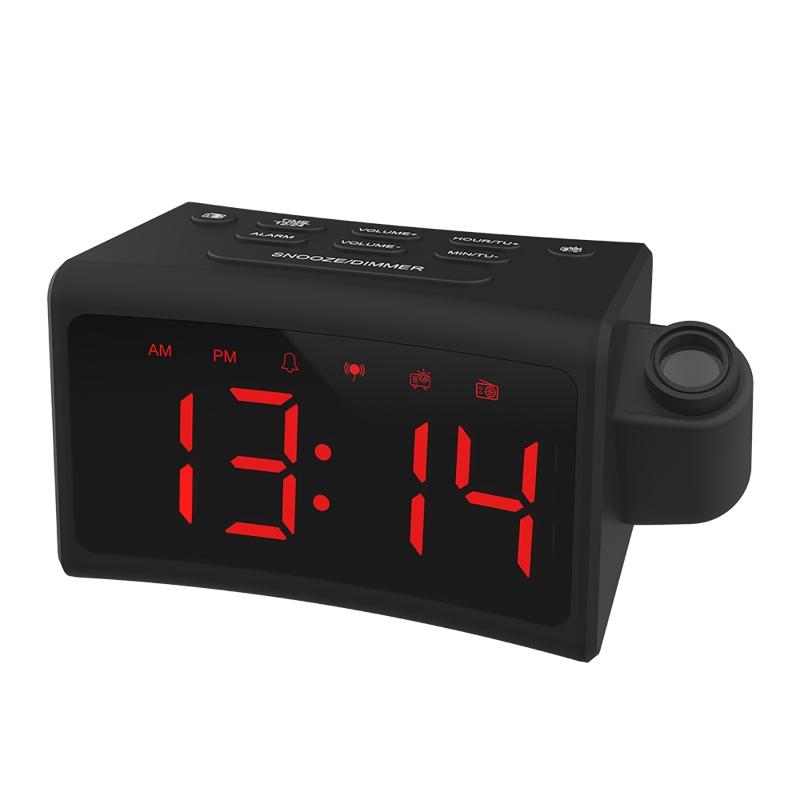 180°rotating digital projection curved radio alarm clock radio ...