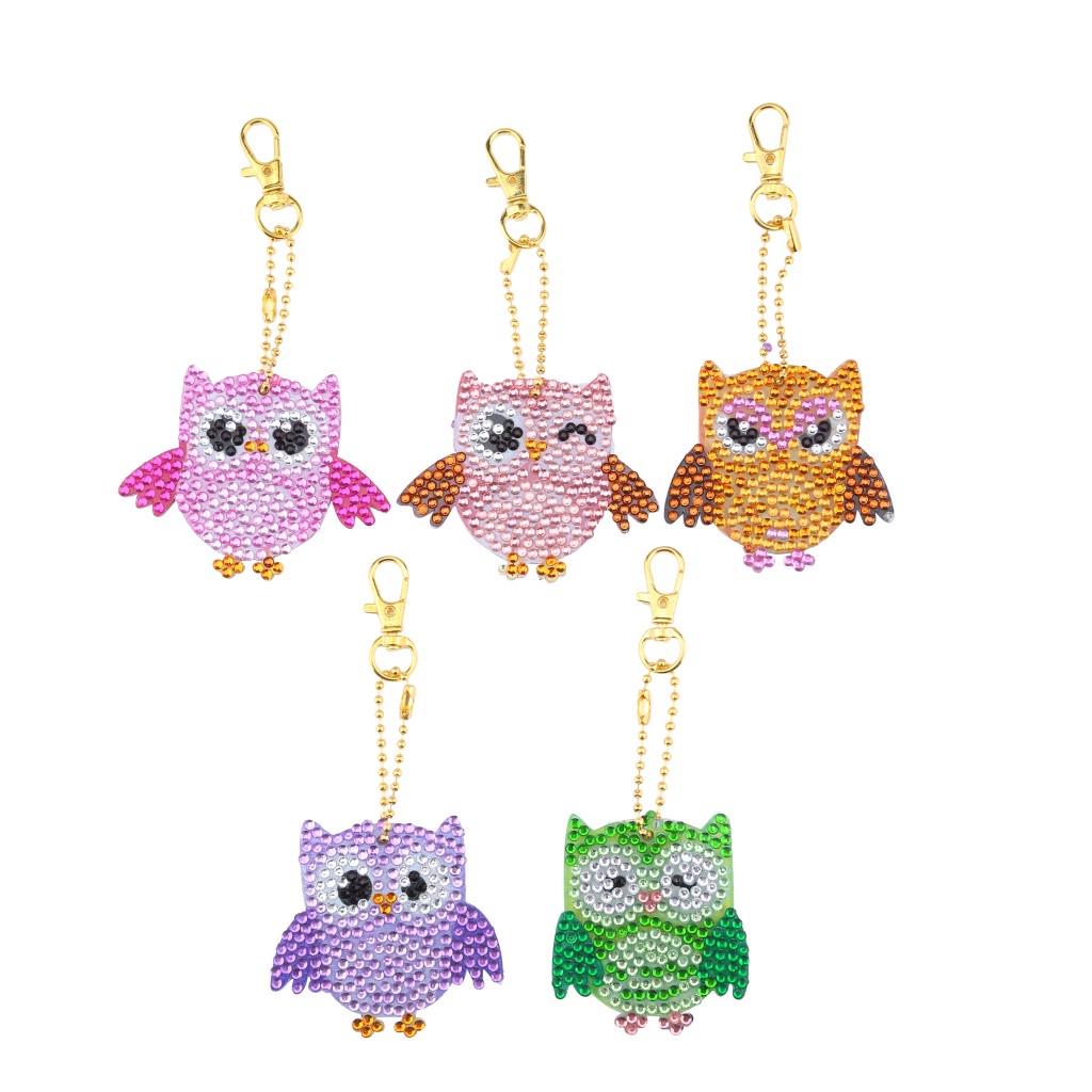 Buy 5Pcs 5D Cartoon Keyrings Diamond Painting DIY Painting Full Diamond ...