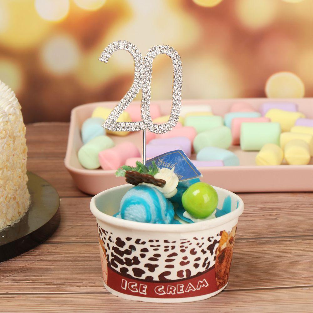 Buy Birthday Party Supplies Number Cake Topper Anniversary Favor ...