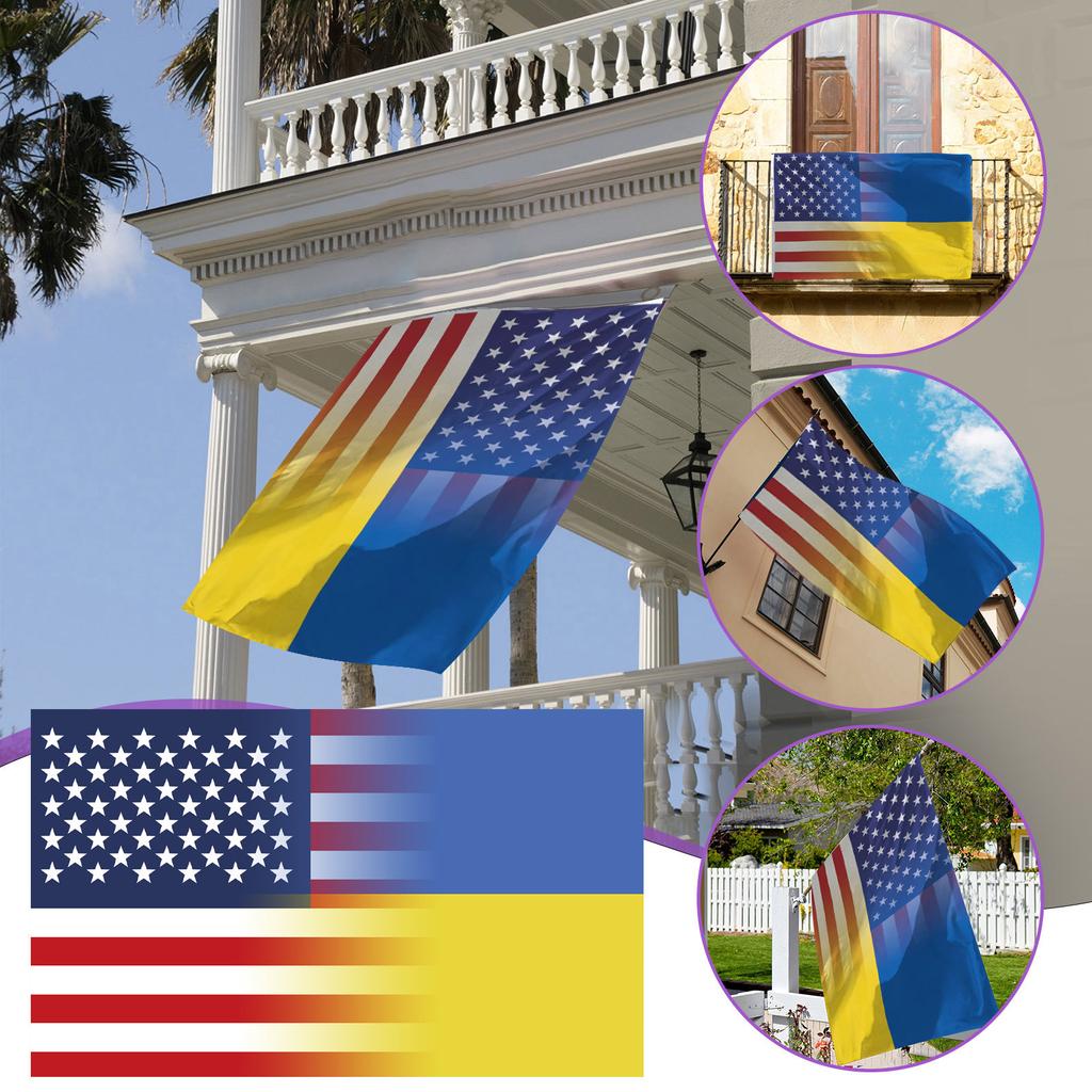 Buy Qi Ukraine Flag Polyester Flags Outdoor Indoor Decoration Flag ...