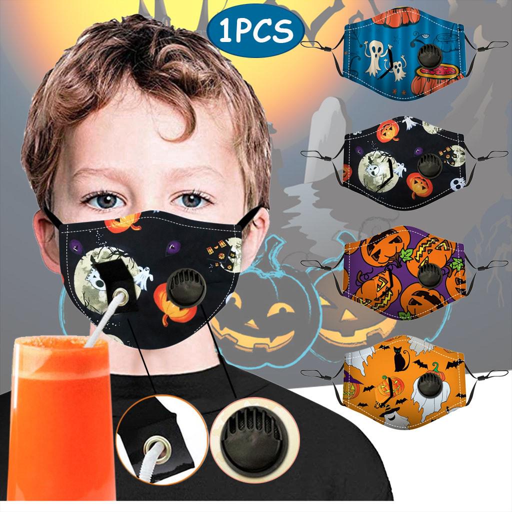 Buy [MMS] Halloween Kids Drinking Face Mask With Hole For Straw And ...