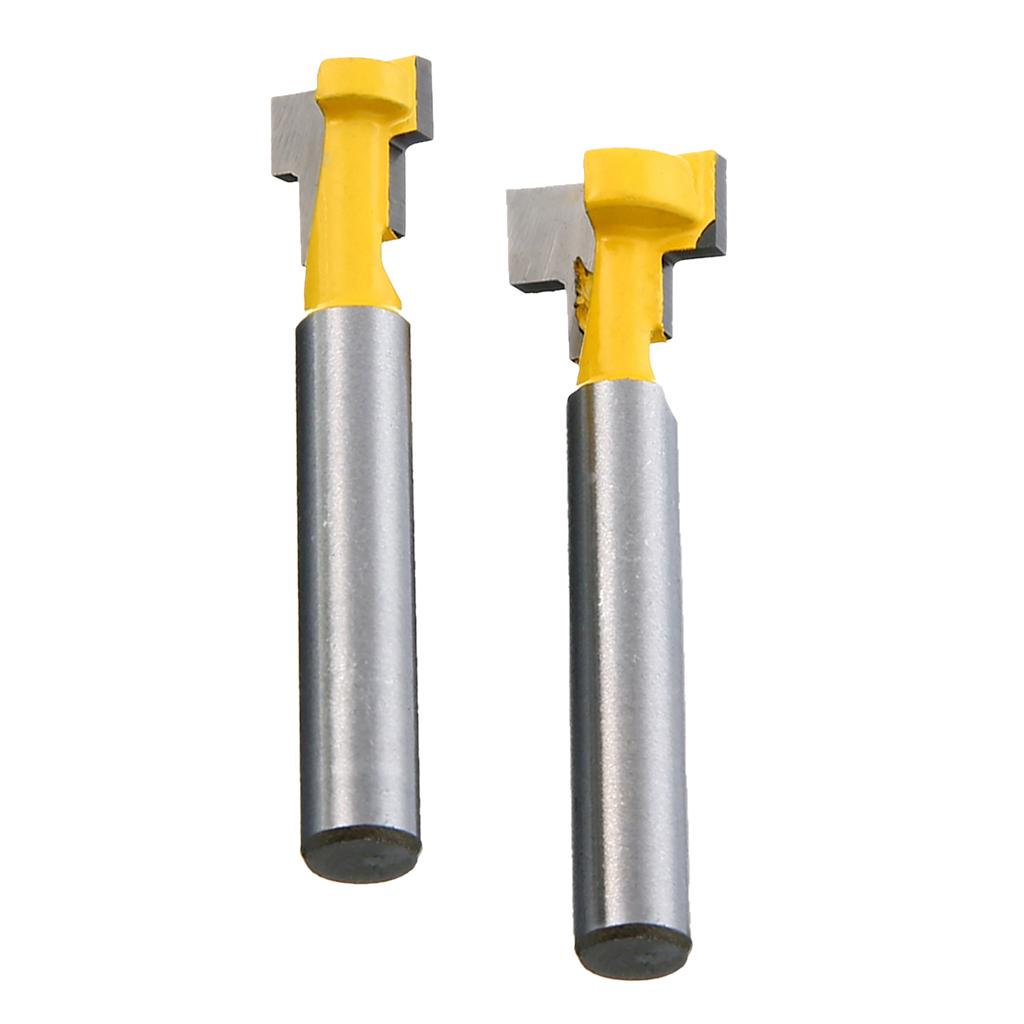Buy 2 Bits T-Slot Cutter Router Bit for 3/8'' & 1/2'' Hex Bolt Milling ...