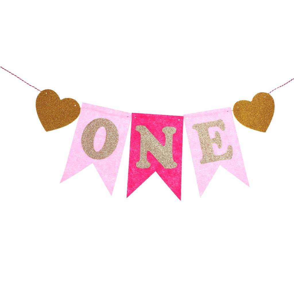 Buy 2M ONE Bunting Banner Paper Garland First Birthday Flag Hanging ...