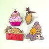 Buy Cute Funny Sloth Enamel Pin Lazy Animal Badge Lapel Pins Denim ...