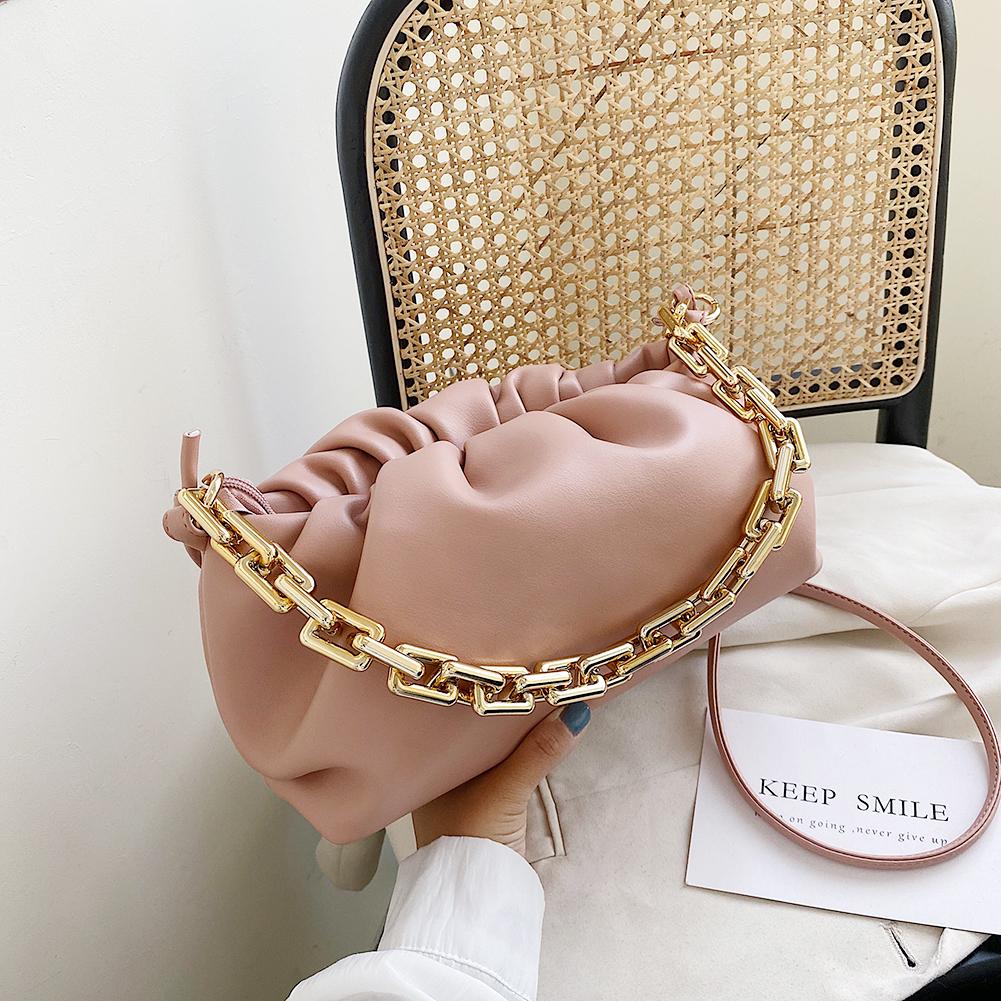 Buy Gold Chain Shoulder Bags For Women Luxury Cloud Bag Female ...