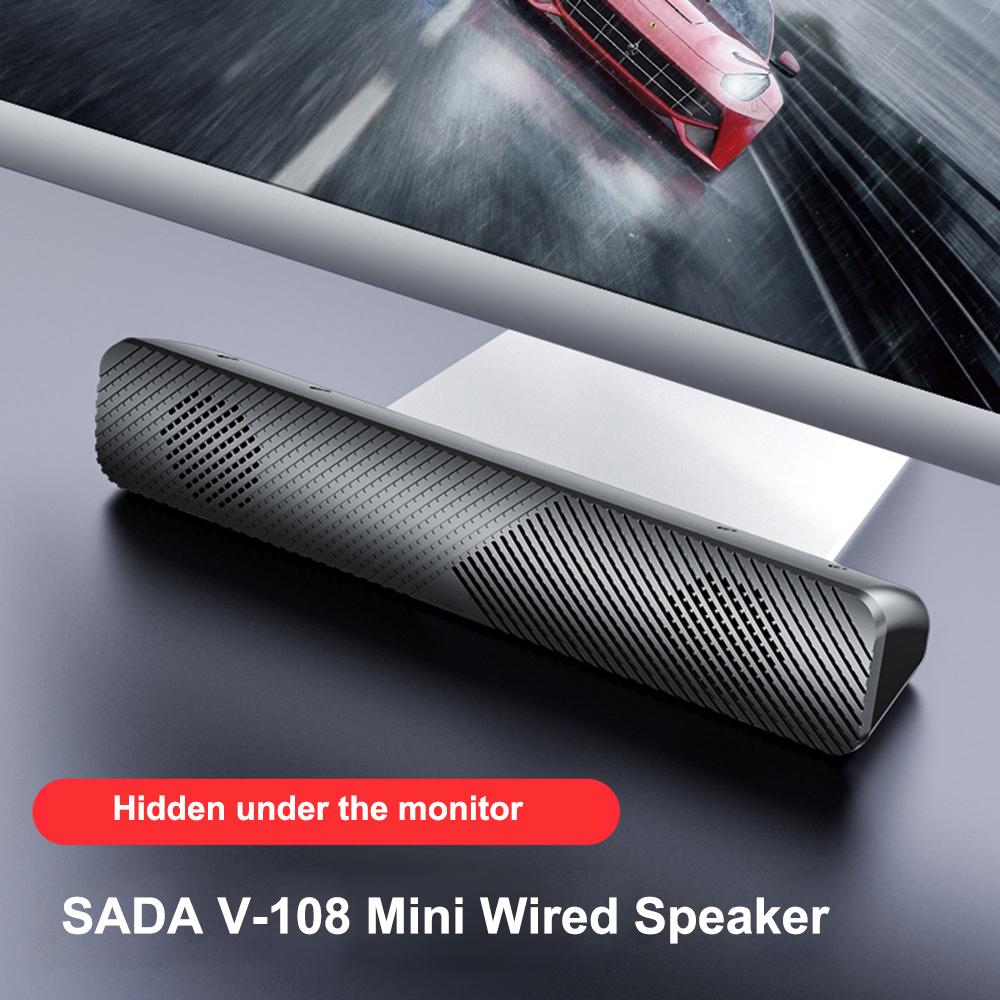 Buy SADA V108 35mm Wired Speaker Enhanced Bass Subwoofer USB Powered ...
