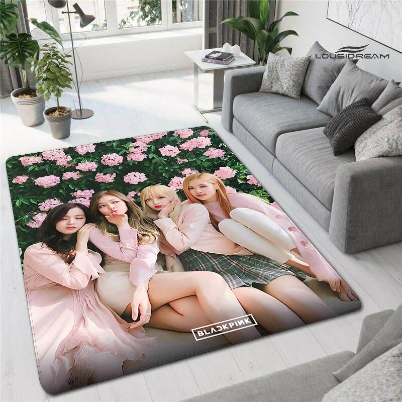 Cheap Korean idol day group black pink printed carpet living room ...