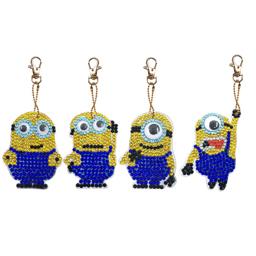 Buy 4pcs DIY Diamond Painting Key Chain Full Drill Keyring Women Bag ...