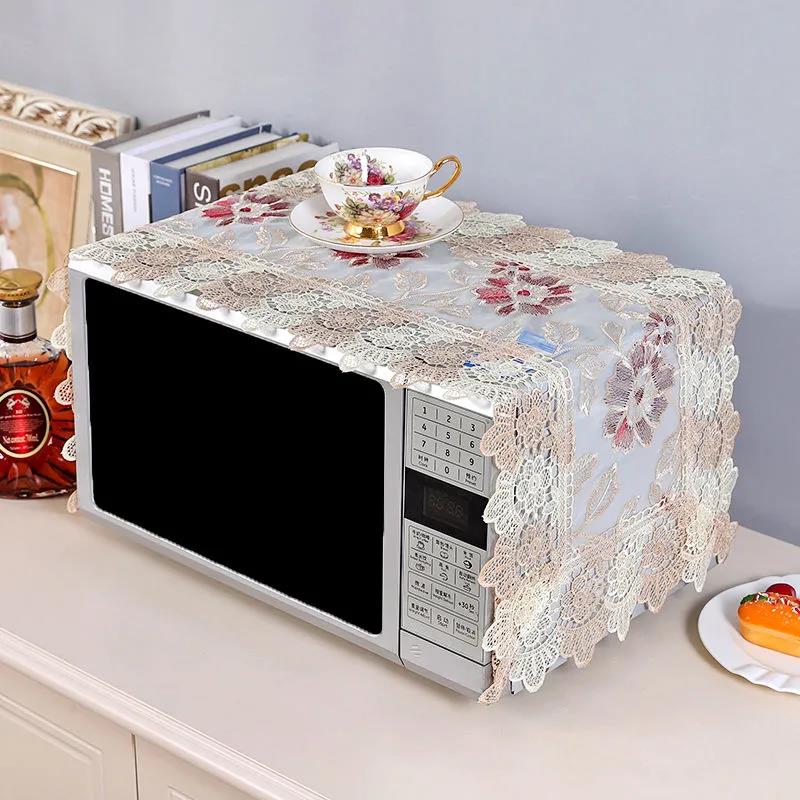 Buy Pastoral Lace Microwave Dust Cover Towel Universal Microwave Cover ...