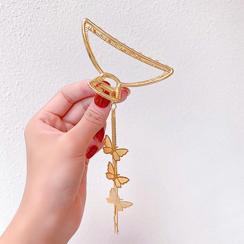 Buy Ins fashion butterflies pendant Hair Claw Clips With Chain Tassel ...
