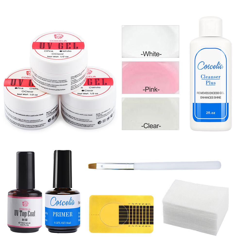 Buy UV Gel Nail Tools Kit Nails Builder Extension Base Top Coat Nail ...
