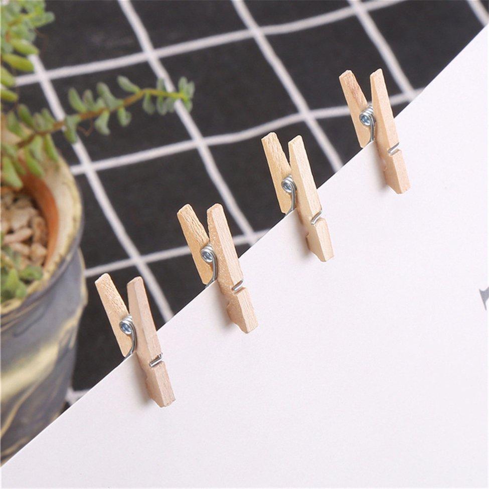 ICOCO ARES Small Wooden Clip 100 Pcs Wood Clips Diy Photo Clips ...