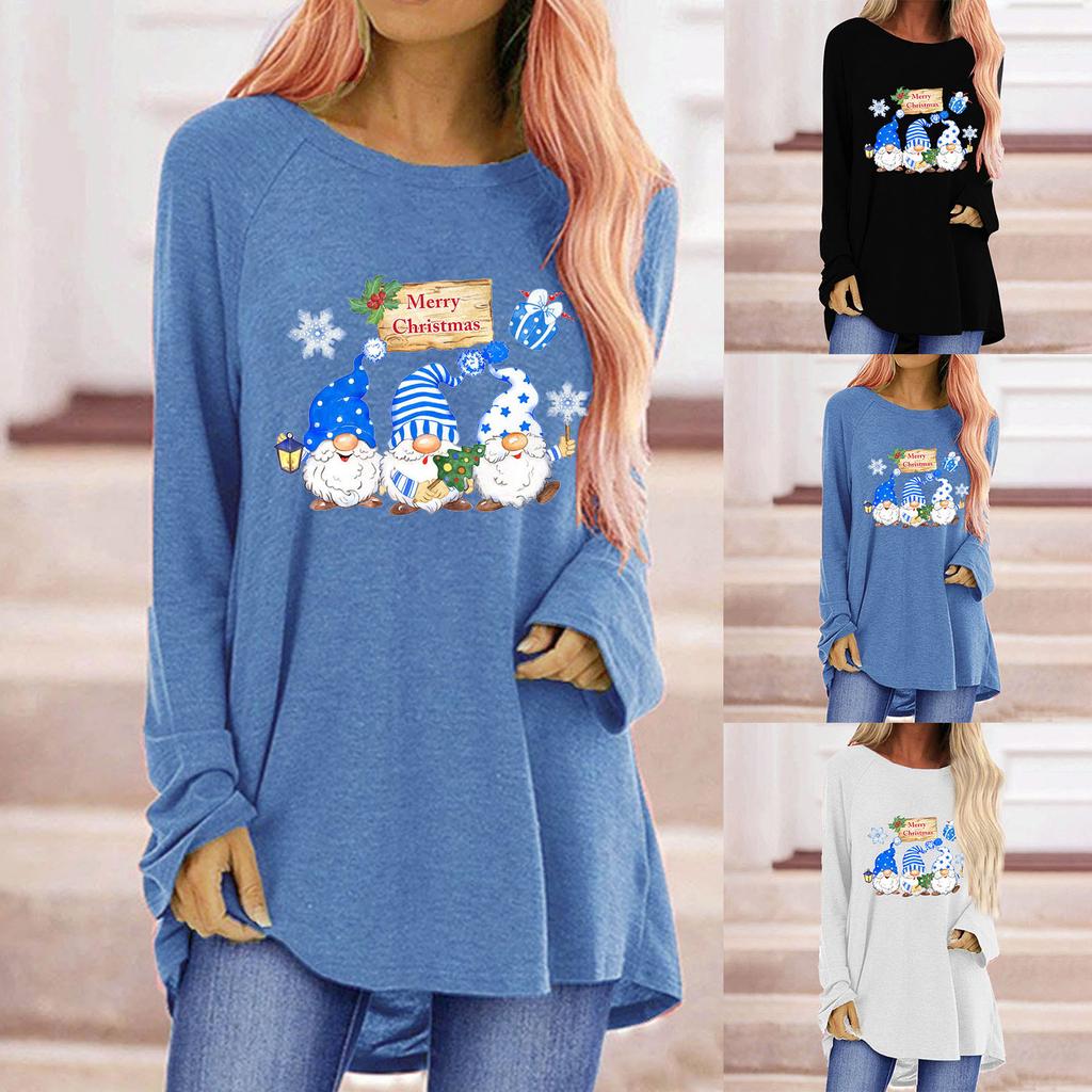 Print Tops Womens Casual Long Sleeve Winter Fall Tops Cozy Pullover ...