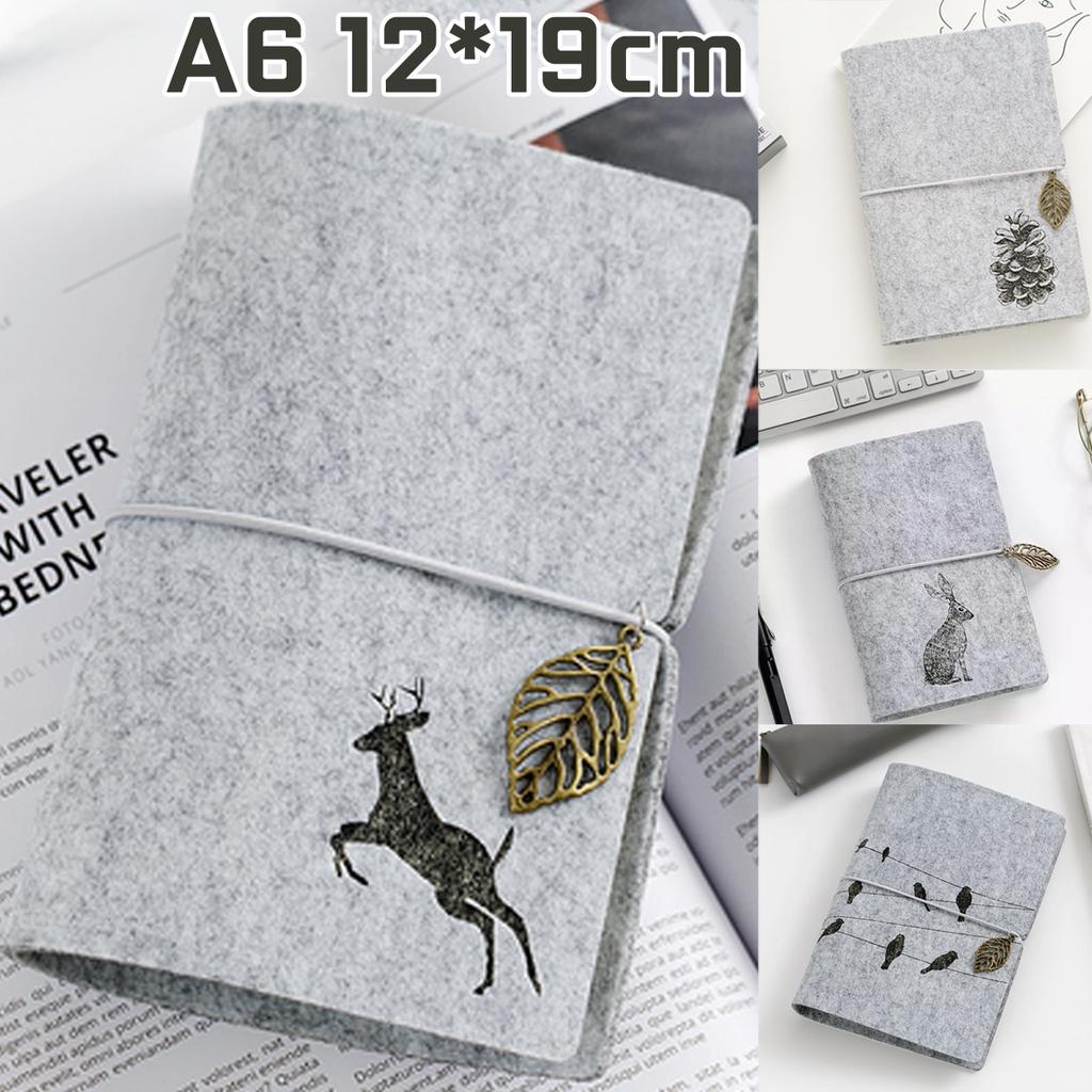 1PCS 12X19cm Cute Felt Cover Notebook A6 Schedule Diary Spiral Felt ...
