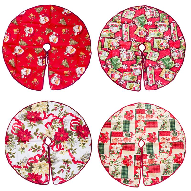 Buy Pretty Printing Christmas Tree Skirt Flower Base Floor Mat Cover ...