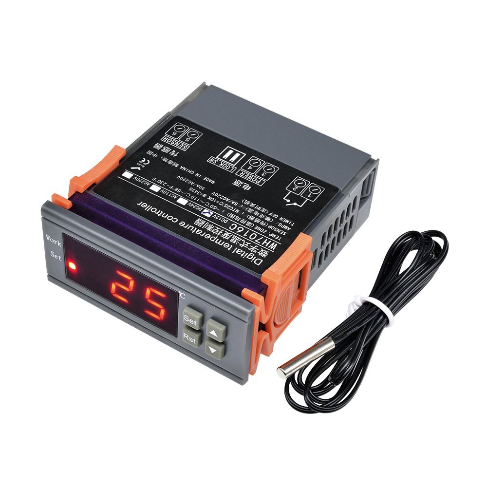 Buy WH7016C DC 12V 24V AC 90V-250V Auto Digital Temperature Controller ...