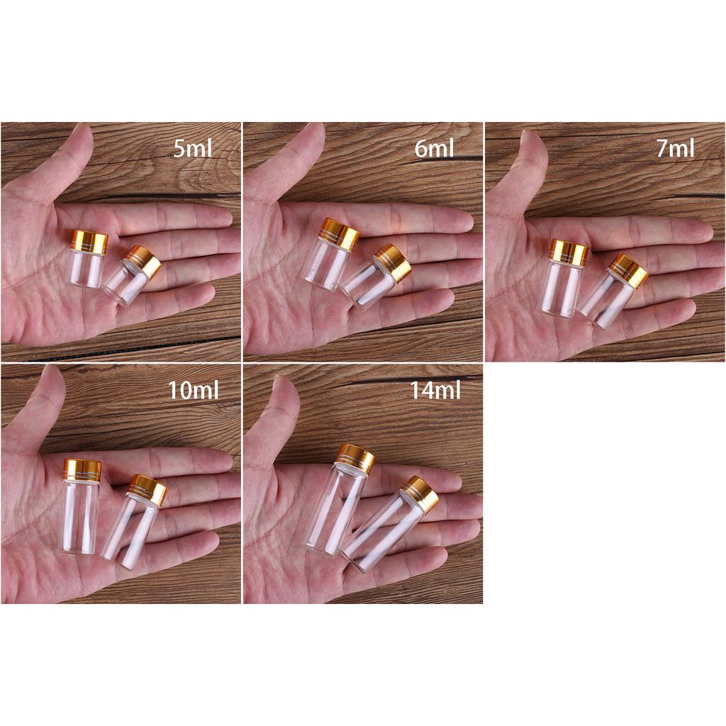 24pcs 5ml / 6ml / 7ml / 10ml / 14ml Glasflaschen mit goldenen Kappen Parfüm Gewürzflaschen Trank ...