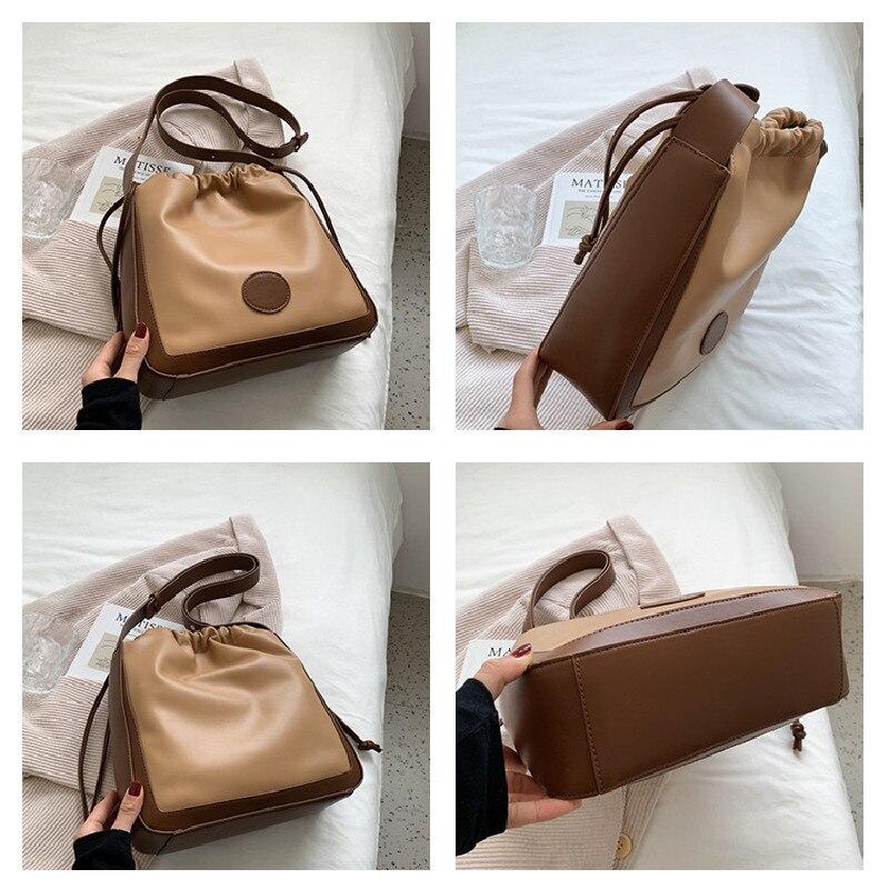 Cheap Bag For Women New Contrast Stitching Simple Drawstring Bag 2021 ...