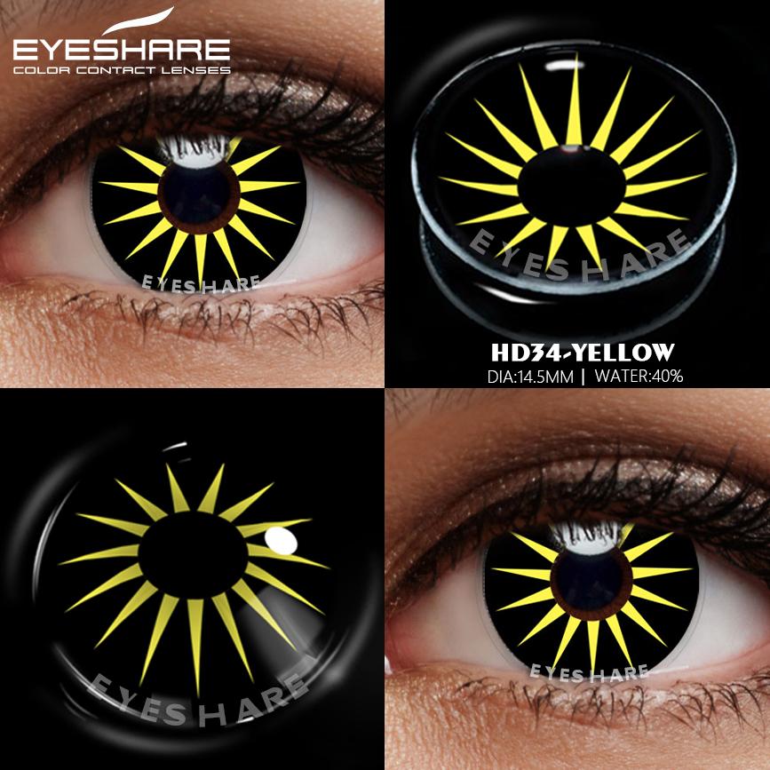 Buy EYESHARE 1Pair Yearly Use Contact Lenses for Eyes White Mesh ...