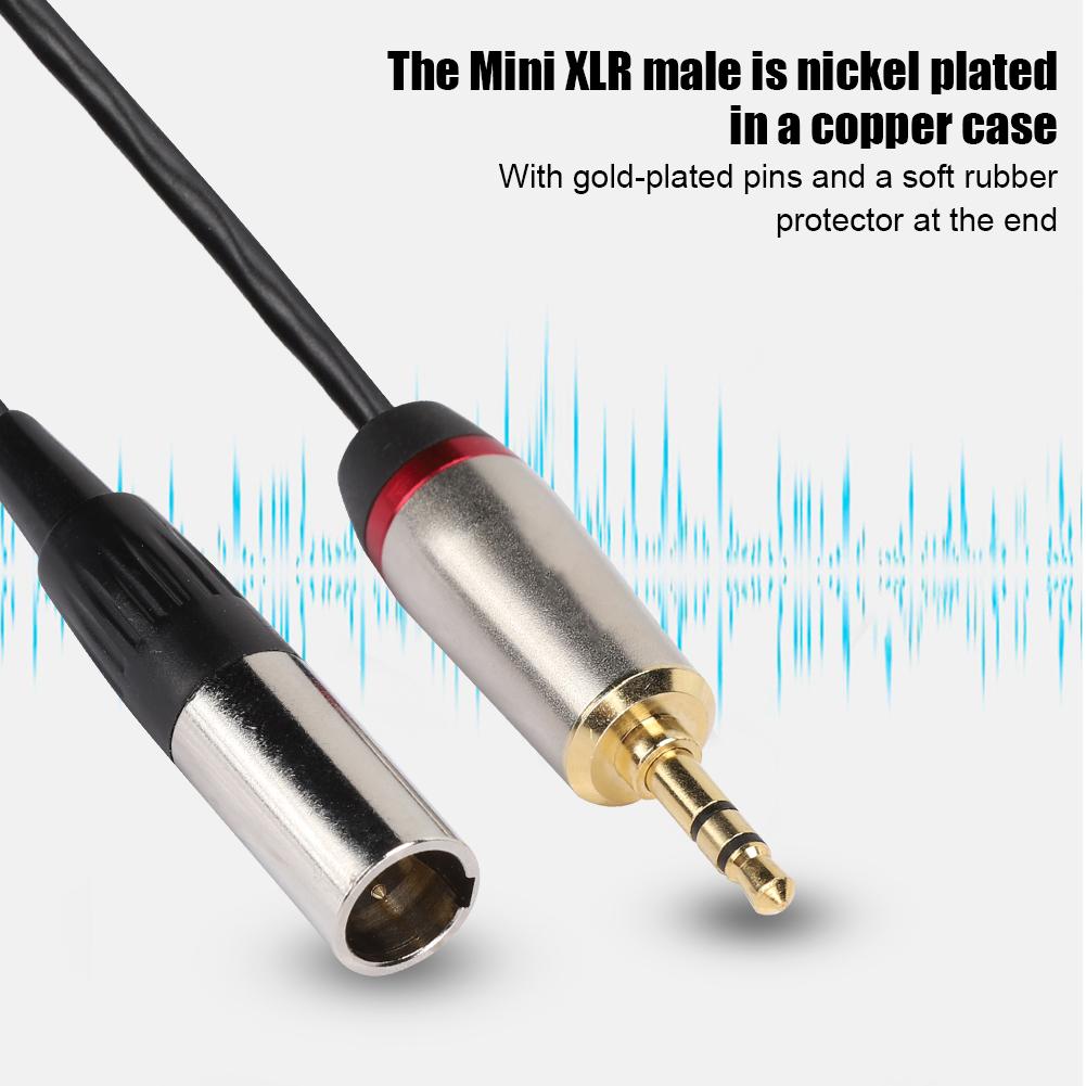 Portable Mini XLR Audio Cable, 3.5mm Male to Mini XLR Male, for SLR ...