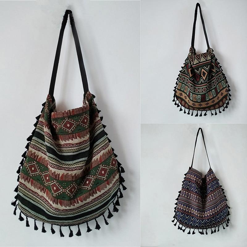 Купить Новейшая винтажная богемская бахрома сумка на плечо Tassel Boho ...