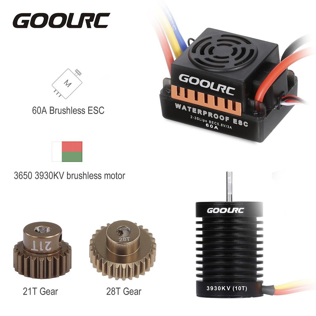 HBKS GoolRC 10T Motor 3650 3930KV Brushless Motor 60A ESC Electronic ...