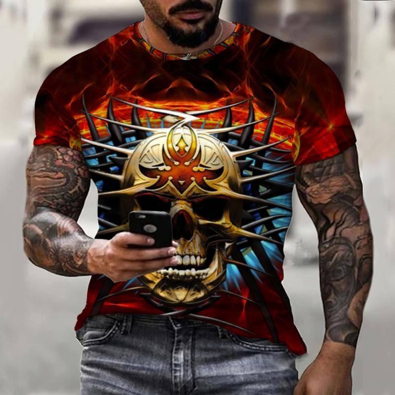 Kaufe Ghost Skull Herren Sommer Knight T-Shirt 3D Herrenmode Street ...
