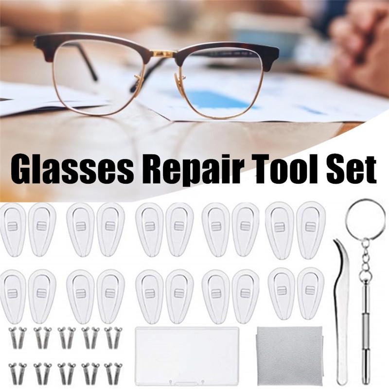 1set Professional Spectacles Reading Glasses Silicone Nose Pads Screws ...