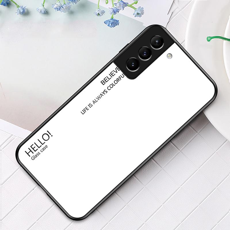 Buy Gradient Tempered Glass Back Cover For Samsung Galaxy S22 Ultra ...