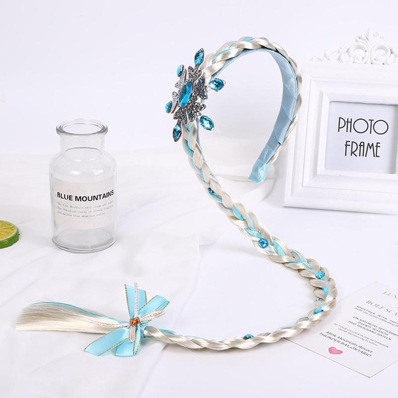 Buy Princess Crystal Crown Tiara Braid Headband For Girls Sweet Hair ...