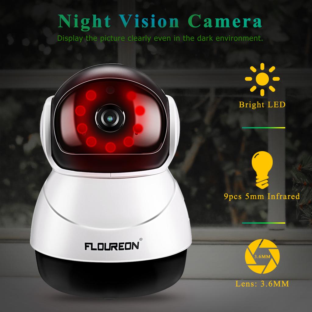 Buy FLOUREON 1080P HD H.264 Wifi 2.0 Megapixel Wireless CCTV Security ...