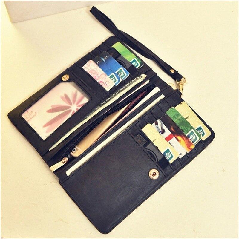 Buy Big Capacity Women's Wallets Dull Polish Leather Wallet Double ...