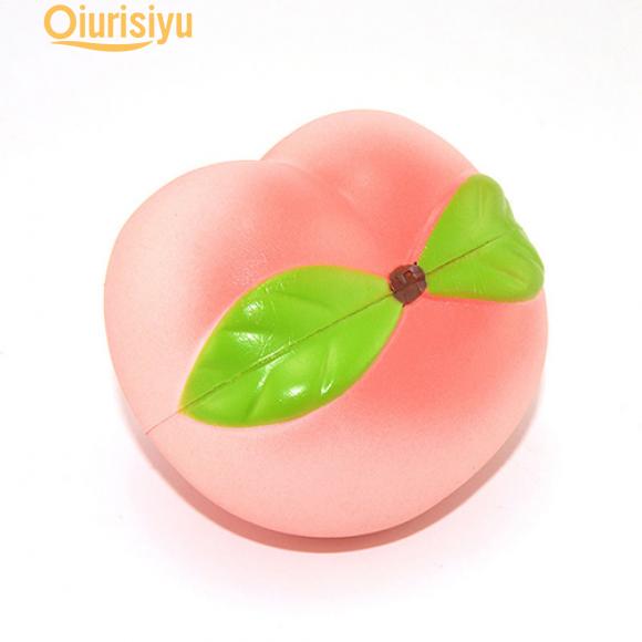 Stress Reduction 10cm Squishy Juicy Peach Fruit Slow Rising Squeeze Toy ...