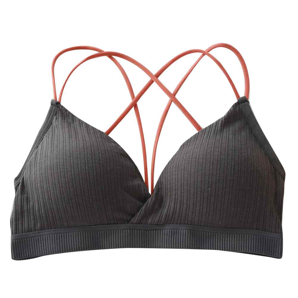 Buy Women's Beautiful Back Underwear No Steel Ring Bra Cross Gathered ...