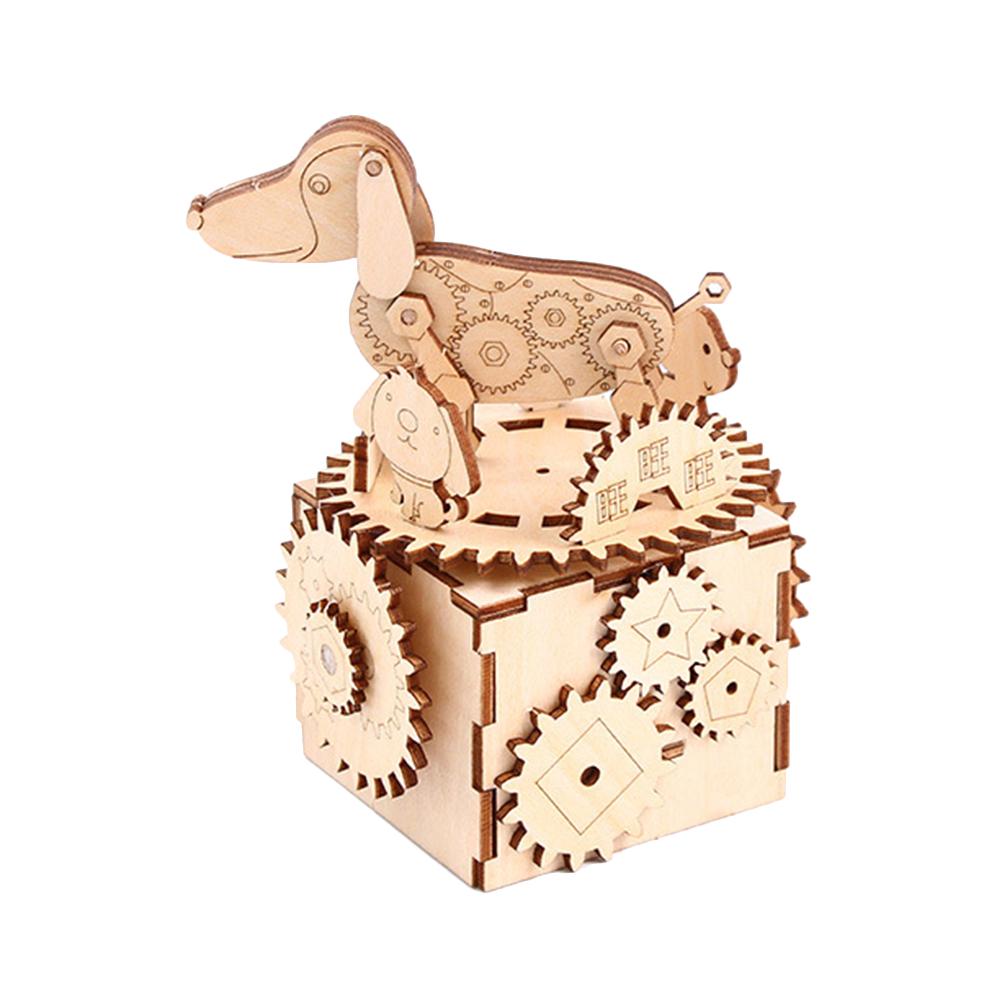 Buy 1pc Music Box Wooden Educational Musical Box Assembly Toy for Kids ...