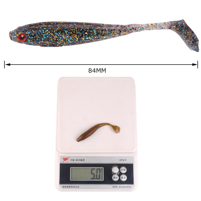 💰Kaufe 5Pcs / Lot Soft Lure 9 Farben Angelköder Handgemacht Silikon ...