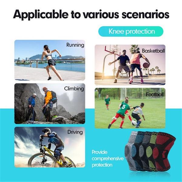 💰Kjøp Knee Patella Protector Brace Silicone Spring Knee Pad Basketball ...