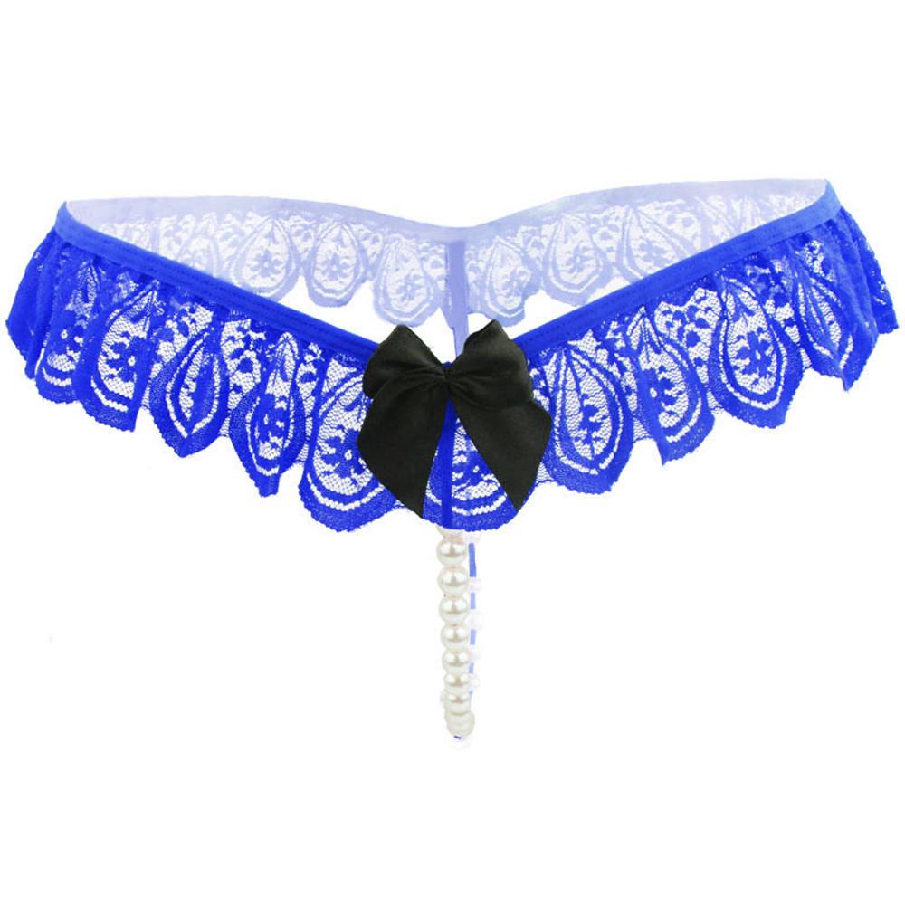 Buy Sexy Lace G String Underwear Pearls Thongs Women Lntimates ...