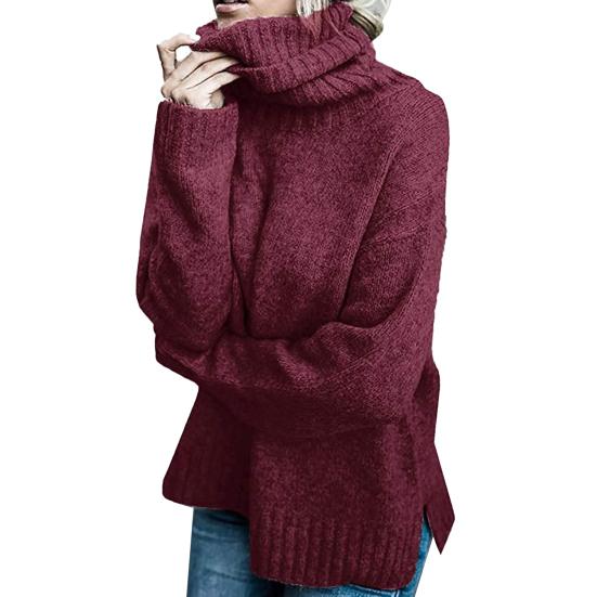 Buy Female Sweater Wear Resistant Solid Color Fine Stitching High ...