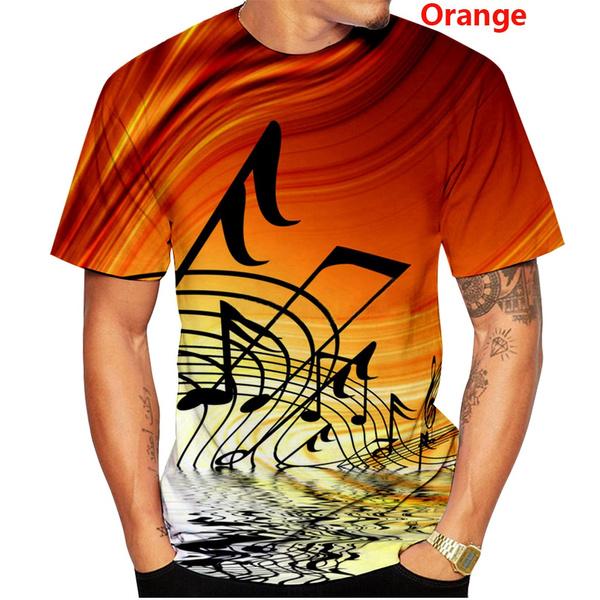 Cheap Men's Spring and Summer Casual Novelty Musical Note Pattern ...