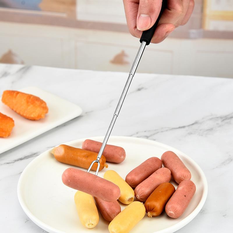 Cheap Stainless Steel Telescopic Dog Corn Fork Food Fork Barbecue ...