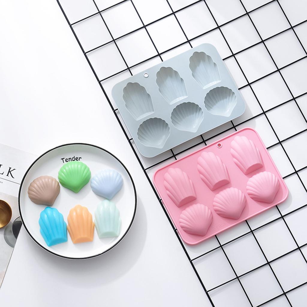 Buy 6 Cavities Shell Shaped Silicone Molds Ice Tray DIY Chocolate Cake ...