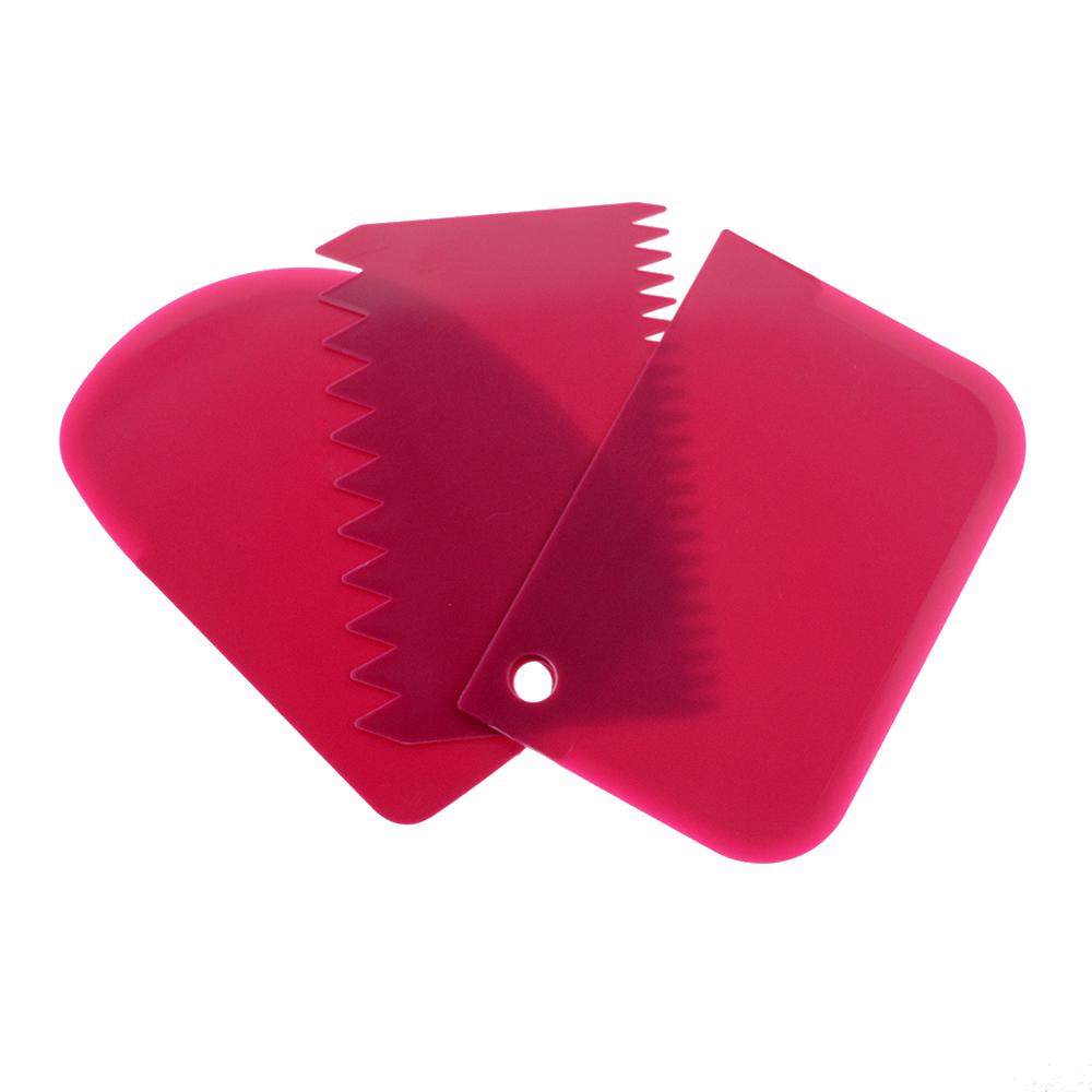 Buy 1Set/3Pcs Cake Scarper Plastic Scraper Cream Scraper Set Cake Mold ...