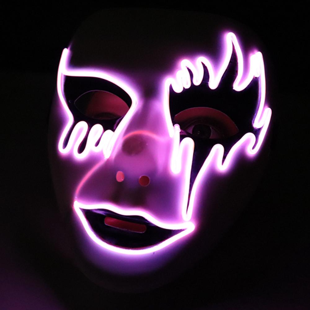 Buy Fashion Halloween Sound Reactive Full Face LED Light Up Mask Dance ...