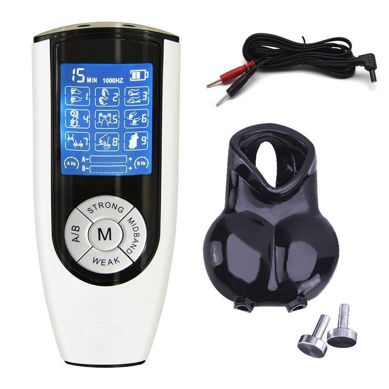 Buy BDSM Electro Shock Scrotum Ring Sex Ball Stretcher Chastity ...