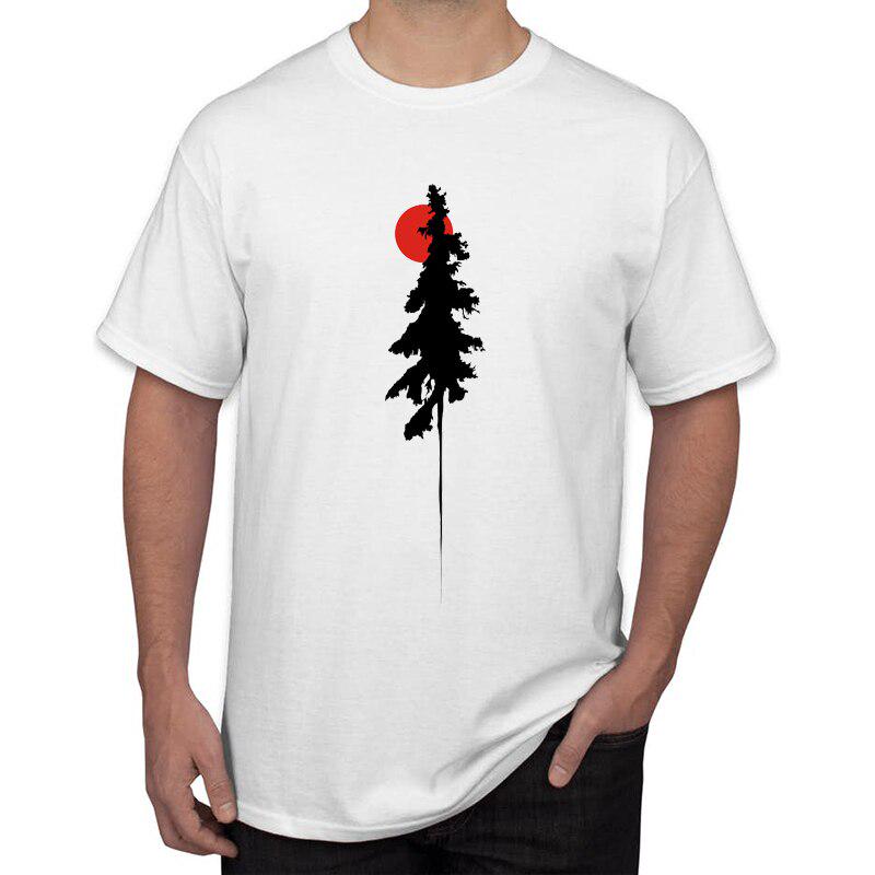 Buy Teehub Fashion Tree Red Sun Print Men T Shirt Hipster Tee Short ...