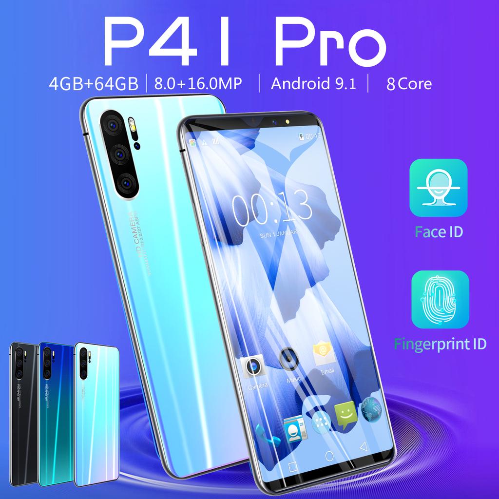 Buy P41 Pro 4G+64G Smartphone 6.1 Inch Android 9.1 Mobile Phone at ...