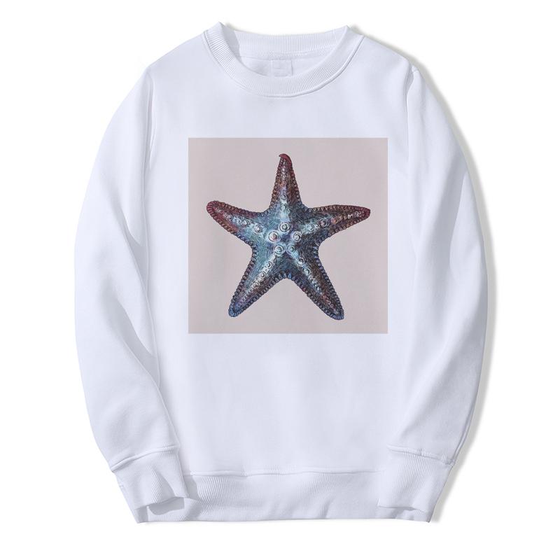Buy Sweater Harajuku Crew Neck Sweatshirt Nautical Starfish Print ...